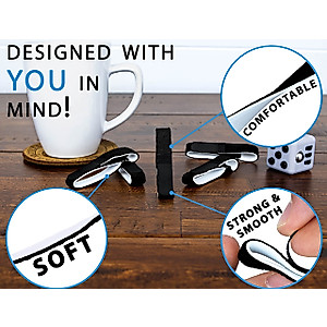 Omeer 5 Pack Buddy Tape Finger Straps With Padded No-Slip Hook and Loop Are A Washable and Reusable Finger Splint Solution To Support Injured Fingers (Black)