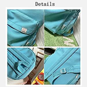 Malwe Difa Backpack, Difa Bear Backpack, Kawaii Solid Color Canvas Backpack Cute Aesthetic Large capacity Casual Rucksack (White)