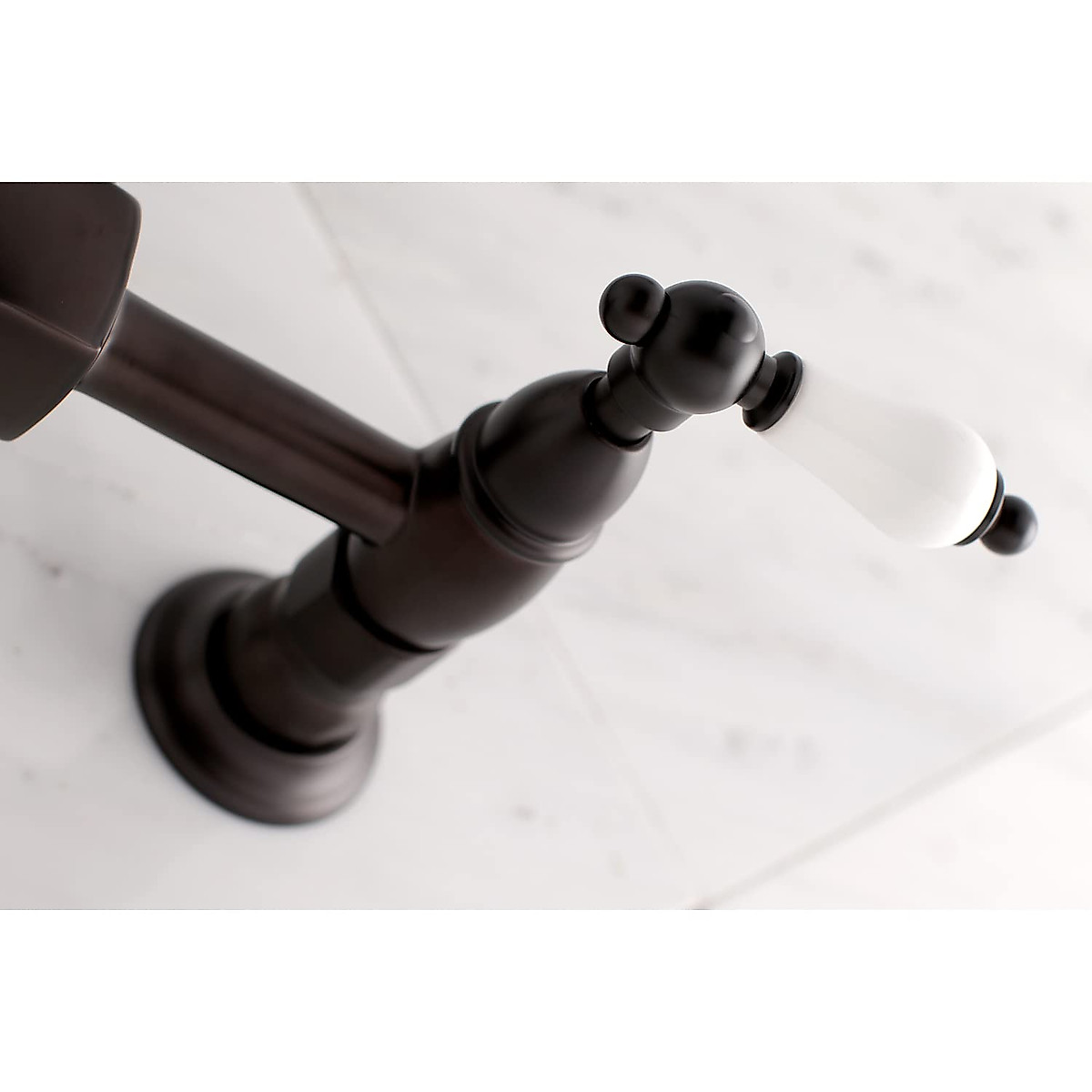 Kingston Brass KS1265PL Heritage Two-Handle Wall Mount Kitchen Faucet, Oil Rubbed Bronze