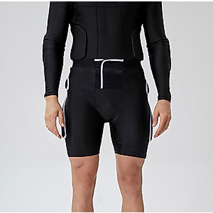 Padded Shorts for Men, Butt Pads for Skating, Padded Compression Tights for Rugby, Bike, Ski, Baseball, Contacts Sports(S, Grey)