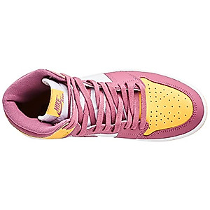 Nike Men's Air Jordan 1 High Retro OG 'Brotherhood' Basketball Shoes, University Gold/Light Bordeaux, 10