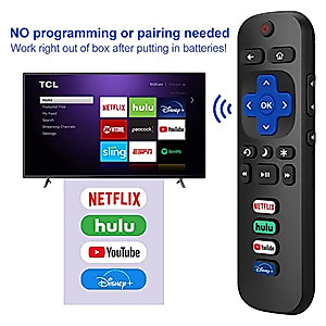 LOUTOC Universal Replacement Compatible with TCL-ROKU-TV-Remote, RC280 RC282 Compatible with Roku Philips, ONN, Hitachi, Element, Haier, LG, Sanyo, JVC TVs(Infrared)