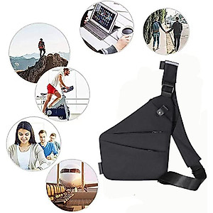 ComShion Shoulder Backpack, Anti-Theft Waterproof Small Sling Bag for Men/Women Chest Backpack,Right-Handed Shoulder Bag for Walking Biking Travel