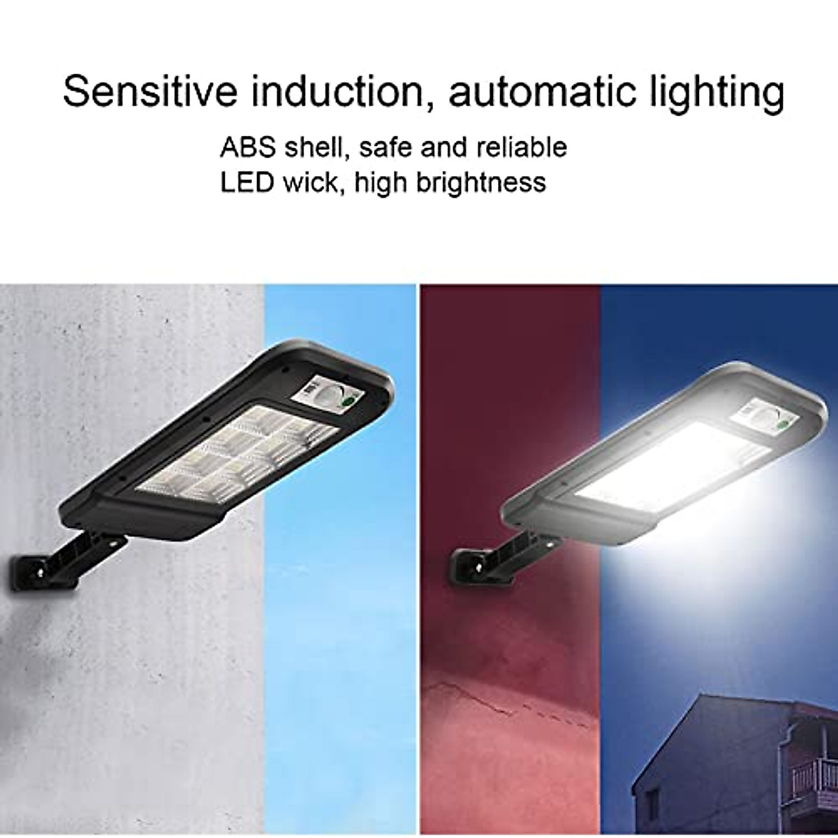 Solar Powered Street Lamp, Human Body Induction Wall Lights, Outdoor Waterproof Remote Control LED Wall Light, Sensitive Motion Detection Function for Backyard Garden Garage