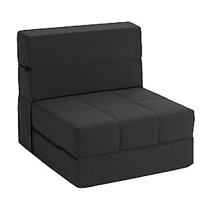 VINYUSE Folding Sofa Bed,Convertible Sleeper Chair Floor Couch,7 inch High Resilience Memory Foam, Futon Sofa Sleeper Chair with Washable Cover for Living Room/Bedroom 76" x 29" x 7", Dark Grey