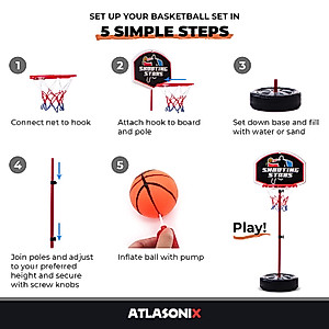 Toddler Basketball Hoop for Kids 1-3 - Adjustable Indoor & Outdoor Mini Court Set -Party Summer Birthday Fun Gift for Ages 2-4 Includes Basketball Goal, Stand, and Balls