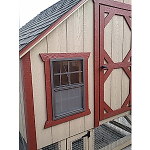 14" w x 21" t Brown Flush Aluminum shed Windows Tempered Glass Vertical Slider with Screen