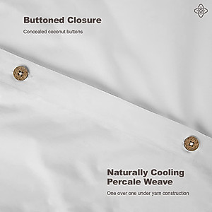 BIOWEAVES 100% Organic Cotton Percale Duvet Cover King Size Set – Crisp, Soft & Naturally Cooling Weave, 300 Thread Count GOTS Certified King Duvet Cover & 2 Pillow Shams – 106x92 inches, Ivory