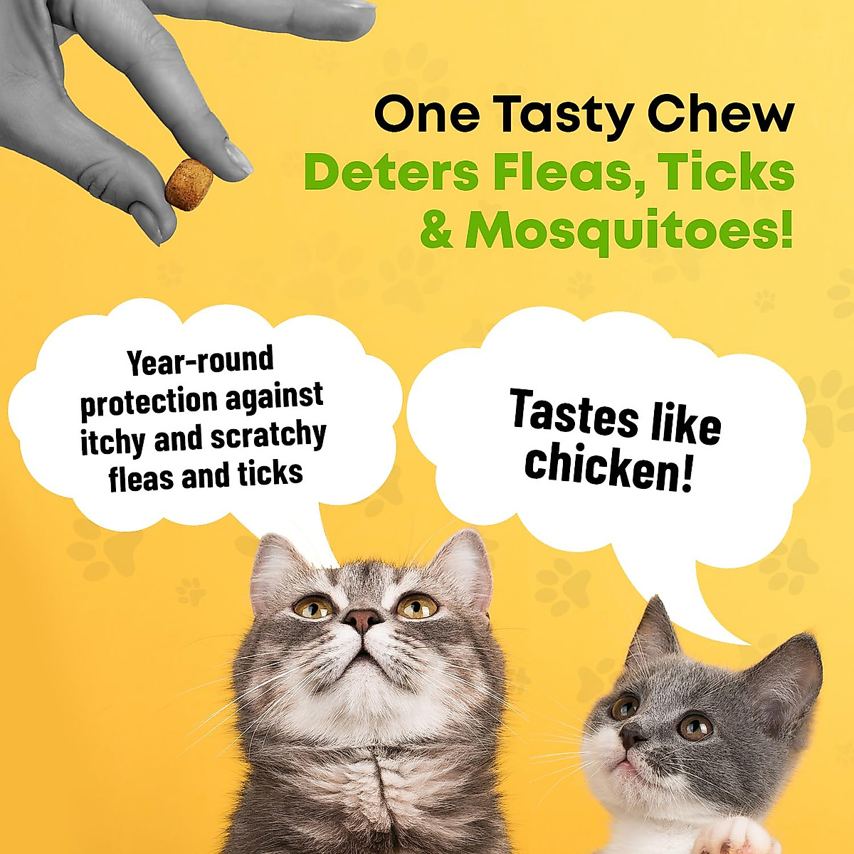 Guardian's Choice Flea and Tick for Cats Chewable Treat - No Harsh Chemicals - 100 Chicken Flavored Treats Pets Brand - Tasty Chews Cats Love - Flea Treat for Cats
