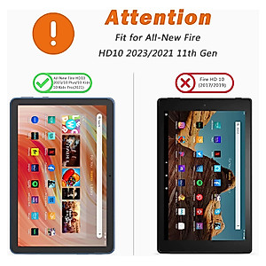 [2-Pack] All-New Fire HD 10 2023/2021/Fire HD 10 Kids/Fire HD 10 Kids Pro/Fire HD 10 Plus(2023/2021 Release) Screen Protector,HD Anti-Scratch Anti-Fingerprint 9H Hardness Bubble-Free Tempered Glass