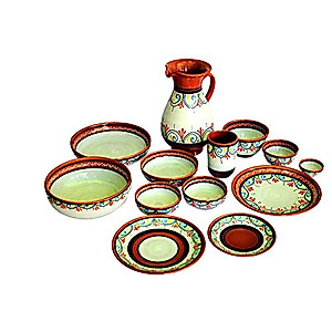 Cactus Canyon Ceramics Spanish Terracotta Deep Serving Dish, White