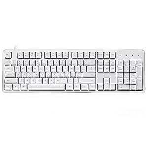 Teerwere Gaming Keyboard Mechanical Gaming Keyboard, Original 104Keys NKRO Cherry Red Switch Mechanical Keyboard Not Easy to Fade Mechanical Gaming Keyboard (Color : White, Size : One Size)