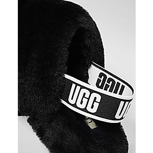 UGG Women's Fluff Yeah Slide Slipper, Black, 6 M US