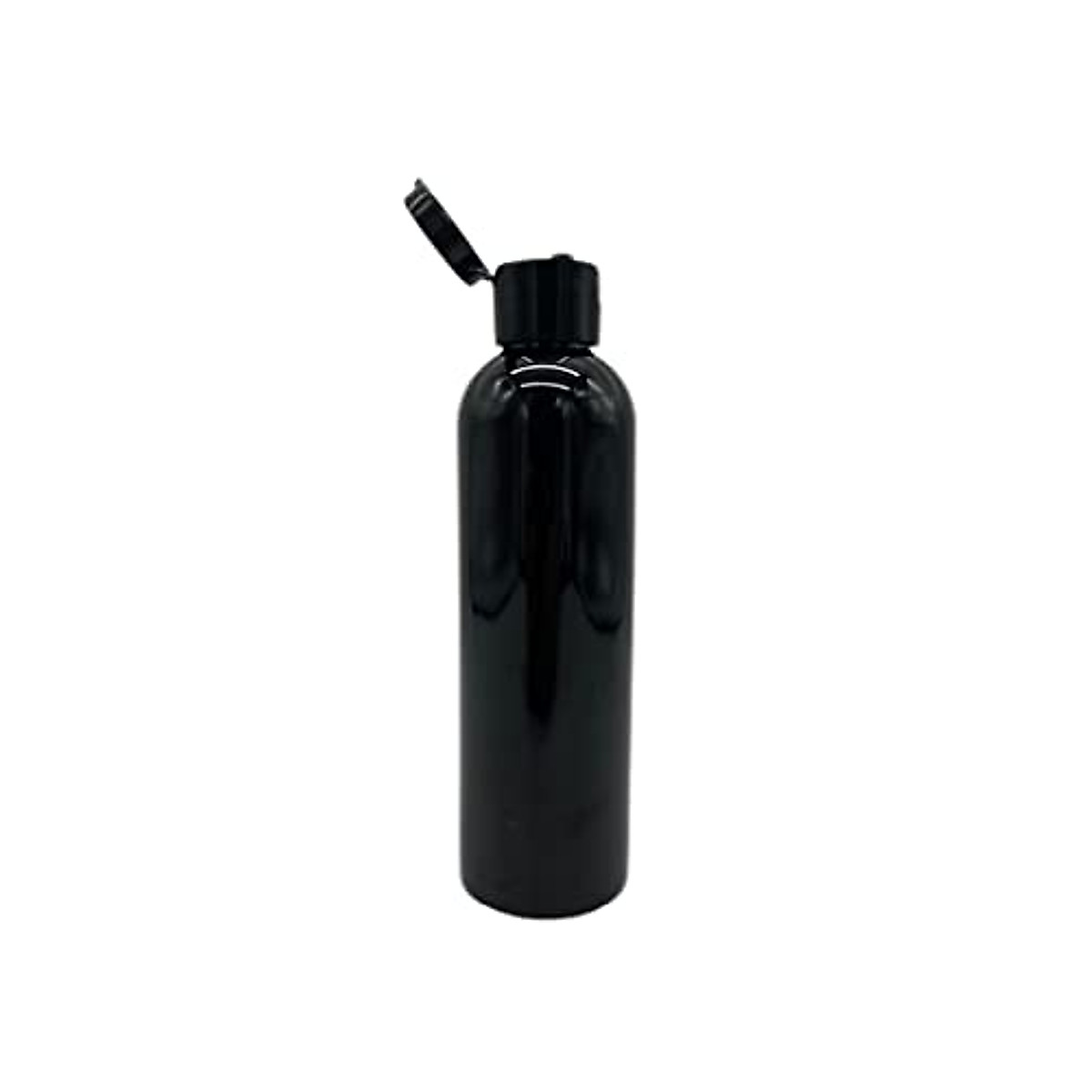 Natural Farms 4 oz Black Cosmo Plastic Bottles -12 Pack Empty Bottle Refillable - BPA Free - Essential Oils - Aromatherapy | Black Flip Top Snap Cap - Made in the USA