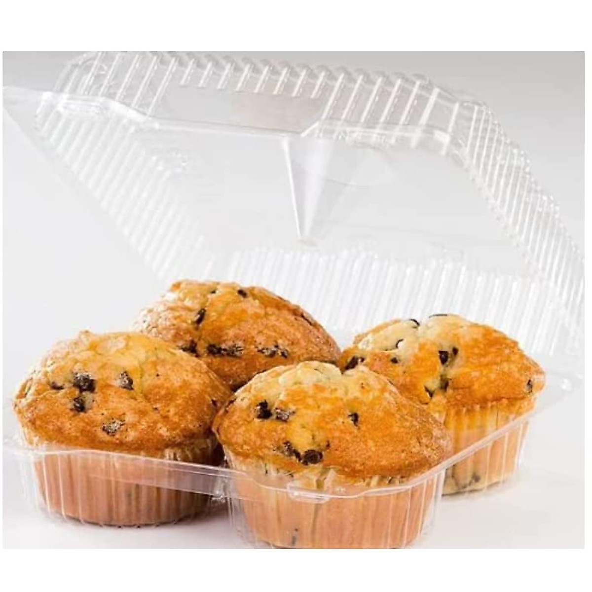 Decony Clear Jumbo Cupcake Giant Muffin Container Boxes disposable plastic boxes Holds 4 jumbo Cupcake muffins each - 11 boxes