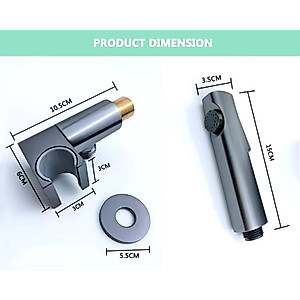 New Bidet Sprayer Set Solid Brass Body with Open and Close Switch ABS Plastic Bathroom Toilet Fixture (Black PVC Hose)