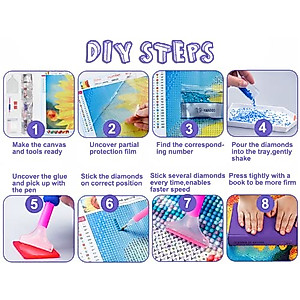 Diamond Painting Kits for Adults Beginners -Diamond Art Kits for Home Wall Decor - DIY 5D Round Full Drill Butterfly & Flowers Picture Arts Craft - Includes Diamond Dotz and Gem Art 13.8x13.8 inch