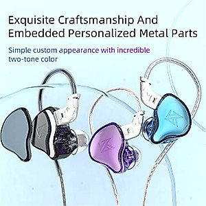 YINYOO KZ EDC Earbuds Wired in Ear Earphones Comfortable Headphones with 10mm Dynamic Driver, 3.5mm Plug Cable for Android Sports (Without mic, Color)