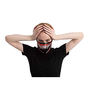 JOYIN 2 Pack Halloween Light-Up Mask, Scary LED Mask for Halloween Costume Dress-up Accessories, Halloween Parties, Festival Cosplay, Photo Shoot, School Events,Horror Theme Parties (Green and Blue)