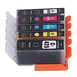 425-426 Ink Cartridge with 5% Coverage, Clear Printing Multi Colors Inkjet Cartridge, for Home, Office, School (BK BK C M Y 5 Colors)