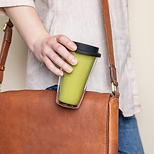 Birchland Double Wall Glass Tumbler, Insulated Glass Coffee Cups, Reusable Coffee Cups with Lids, Travel Coffee Mugs, 12oz. Set of 2