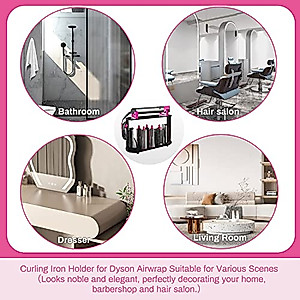Storage Holder for Dyson Airwrap Styler, 8-Holes Countertop Bracket Organizer Stand Storage for Hair Curling Iron Wand Barrels Brushes Diffuser Nozzles for Bathroom|Bedroom|Hair Salon-Aluminum Alloy