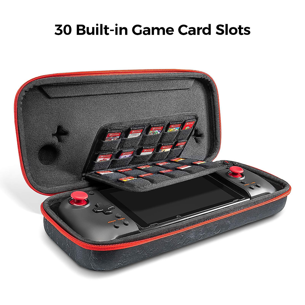 tomtoc Carrying Case for Hori Nintendo Switch Split Pad Pro Controller, Hard Shell Protective Travel Bag with 30 Game Cartridges, Switch Binbok Joy Pad Controllers case, Shockproof, Lightweight