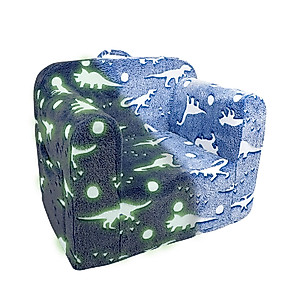 TANOFAR Kids Couch, Toddler Chairs Comfy, Kids Sofa for Boys Ages 1-6, Toddler Foam Couch Glow in The Dark, Soft Comfortable, Cute Dinosaurs