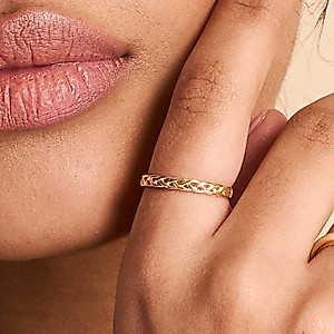 GELIN 14k Solid Gold Stackable Ring for Women - Size 9