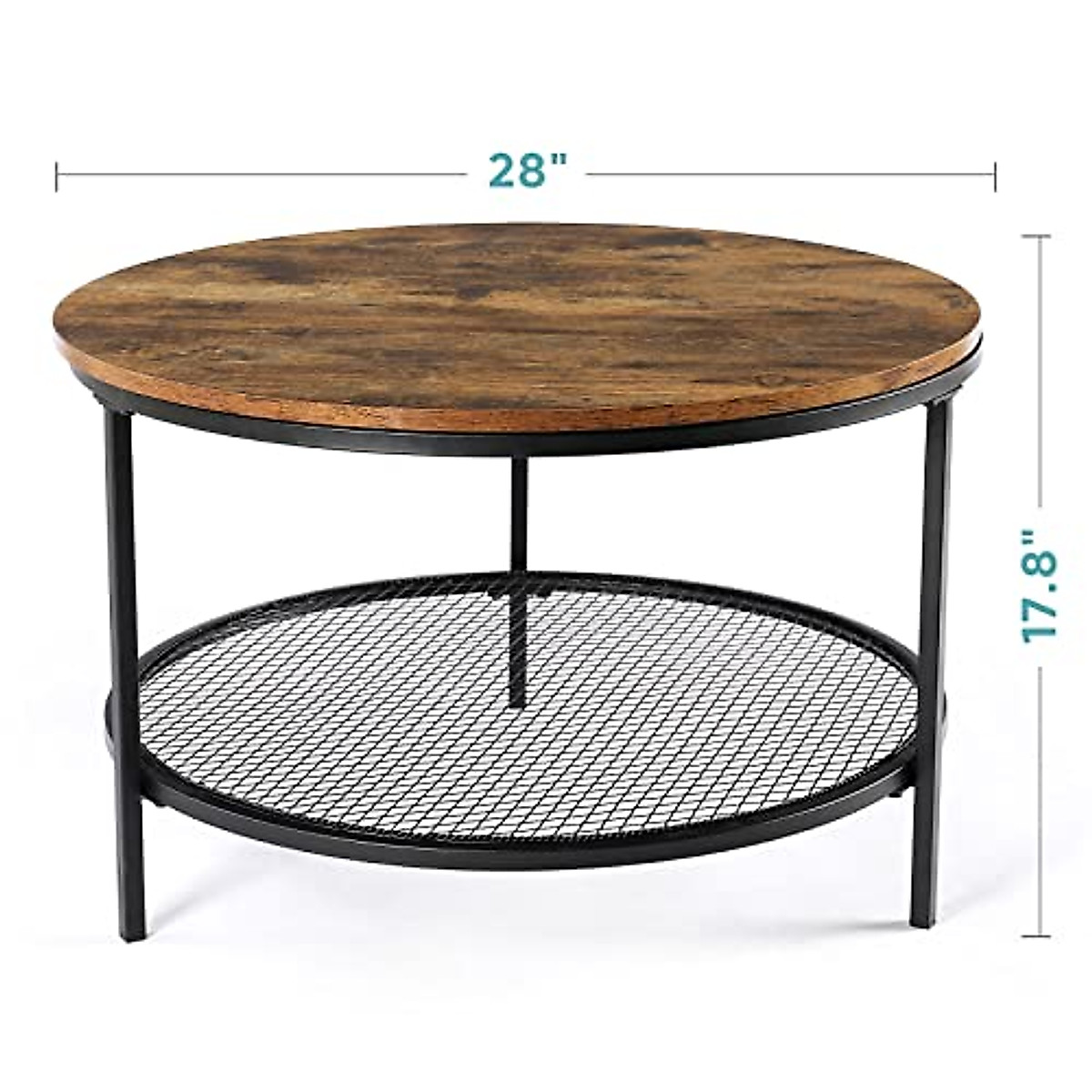 Round Coffee Table, 2-Tier Nesting Coffee Tables Living Room, Patio Sofa Table, Accent Table Furniture for Living Room (Brown)