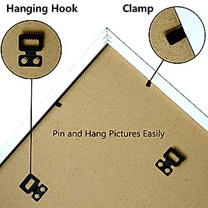 BOANKODU 8x10 Picture Frame Set of 2, Made of High Definition Transparent Plastic for 5x7 with Mat or 8x10 Without Mat, Wall Mounting Photo Frames, White