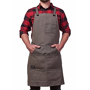 Hudson Durable Goods - Heavy Duty Waxed Canvas Work Apron - Grey