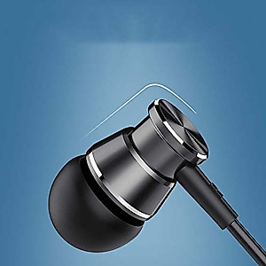 Noise Isolating Wired Earbuds Headphones Earphones w/Microphone Compatible with Samsung Galaxy S10 S9 Plus Note 9 A10e A11 A12 A13 A03S A31 A51 A52 A71 Blu G91 Moto LG 3.5mm Cell Phone Computer -Black