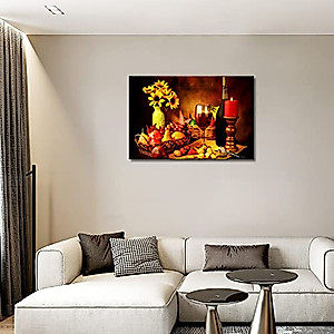 Fruit and Food Wine Wall Art Good Decor for Kitchen The Painting The Pictures Prints On Canvas Modern Artwork for Home Living Room Kitchen Restaurant