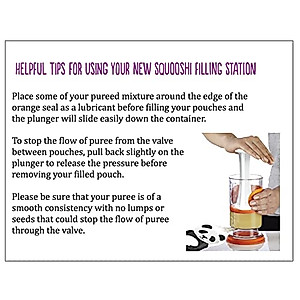 Squooshi Baby Food Pouch Maker/Filler + 12 Small 3.4 oz Pouches/The Filling Station for Homemade Baby Food