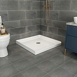 Goodyo 36" x 36" Shower Base Single Threshold Center Drain Shower Pan in White