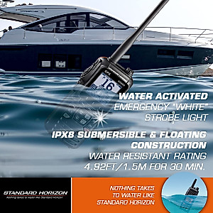 STANDARD HORIZON HX890BK VHF-HH, 6 Watt, w/GPS&FM Rcvr