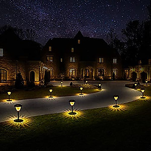 SOLPEX Solar Pathway Lights Outdoor, 6 Pack Solar Powered Garden Lights, Automatic Glass Metal Waterproof Solar Landscape Lights for Landscape, Lawn, Pathway, Walkway and Driveway(Warm White)