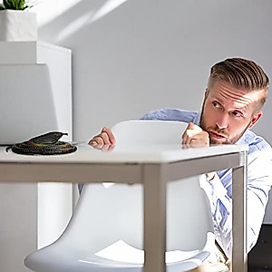 Rubber Snakes to Keep Birds Away - Realistic Fake Rubber Snakes for Garden Props to Scare Birds, Squirrels, Mice and Pranks (4 Pieces)