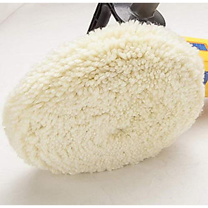 Inzoey Wool Buffing Pad,3 Pack 7" Car Polishing Pad with Hook and Loop for Cleaning & Cutting,Polishing,100% Wool Sheepskin Material,Durable and Soft