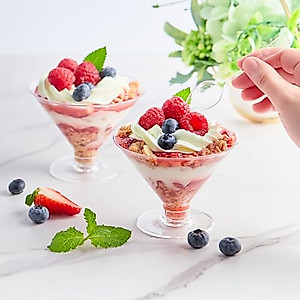 Kucoele 40 PCS Mini Plastic Martini Glasses, 5oz Dessert Cups Disposable Cocktail Glasses Party Glasses Drinkware for Wine, Champagne, Margarita