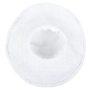Ayliss Women Floppy Derby Hat Wide Large Brim Beach Straw Sun Cap (Style #1 White)