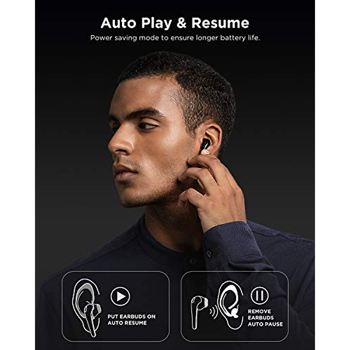 1MORE ComfoBuds Wireless Earbuds for Kids, Mini Noise Cancelling True Wireless Earbuds for Teenager, Bluetooth 5.0 Headphones with 4 Mics, IPX5 Waterproof Sports Earphone for Students, Black