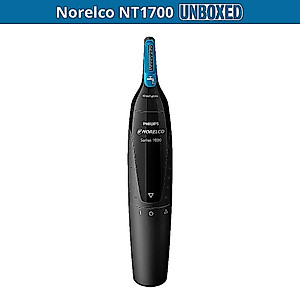 Philips Norelco Series 1000 Nosetrimmer NT1700 for Nose, Ear and Eyebrow Hair Trimming with ProtecTube Technology & Ultra Precise and Sharp Cutting Slots - (Unboxed)