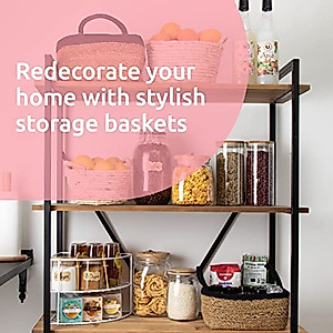 Compactor Tahna Seagrass Storage Basket, Size Large, 34 x 23 x 18cm, Brown/Black, RAN10545