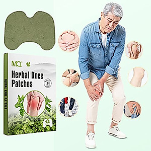 MQ 24pcs Knee Pain Relief Patches, Wormwood Pain Patch Paste, Heat Patches for Knee Discomfort Relief Plaster, Warming Herbal Plaster Pain Patches, Long Lasting Relief of Pains