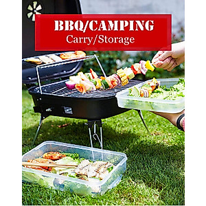 TIAN CHEN Refrigerator Organizer Bins, Plastic Food Storage Containers with Lids, 3-Layer, BPA free, Stackable Food Organizer Keeper for Snack, Vegetables, Meat, Fish (Transparent)