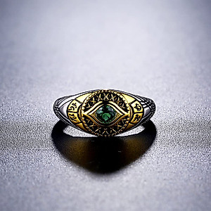 Eye of Agamotto Time Stone Infinity 18K Gold Plated 925 Sterling Ring (7)
