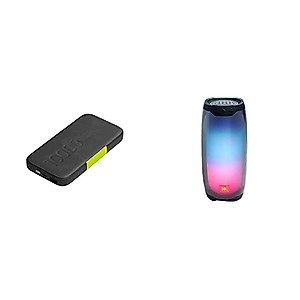 JBL Pulse 4 - Waterproof Portable Bluetooth Speaker with Light Show and InfinityLab InstantGo 10000mAh Wireless Power Bank (Black)