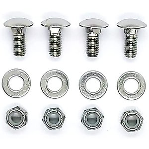 4PK 710-0451 712-04063 Replacement Stainless Steel Skid Shoe Bolts Carriage Bolts Nuts and Washers Kit for MTD Cub Cadet Snow Blower (5/16-18) 3/4" 784-5580